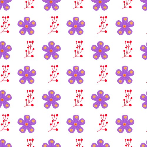 Free hand drawn small flower pattern design Vector Image
