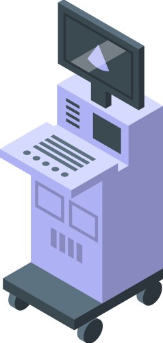 Ultrasound machine scanning showing medical Vector Image