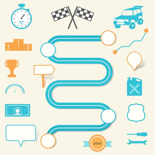 Road map information symbols Royalty Free Vector Image