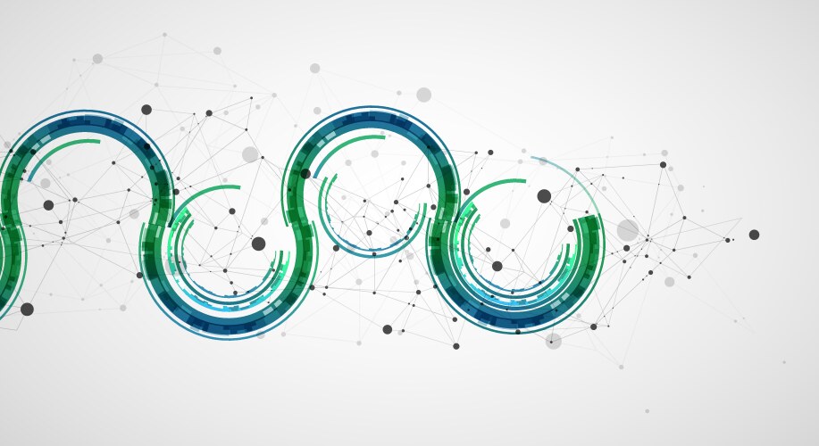 Technical background with plexus effect and wave Vector Image