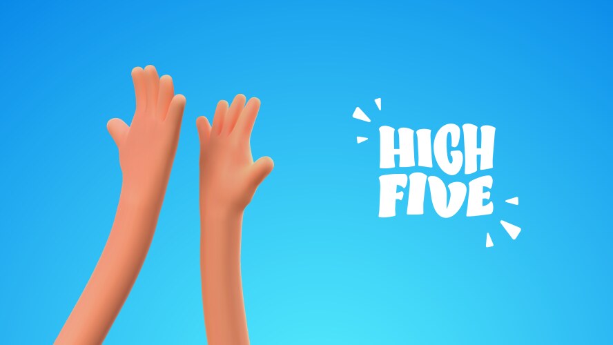 Hands making a high five gesture cartoon Vector Image