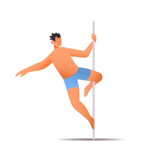Pole dance women cartoon style isolated Royalty Free Vector