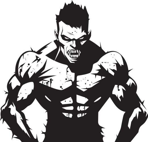 Risen muscle corpse emblematic decayed gym Vector Image