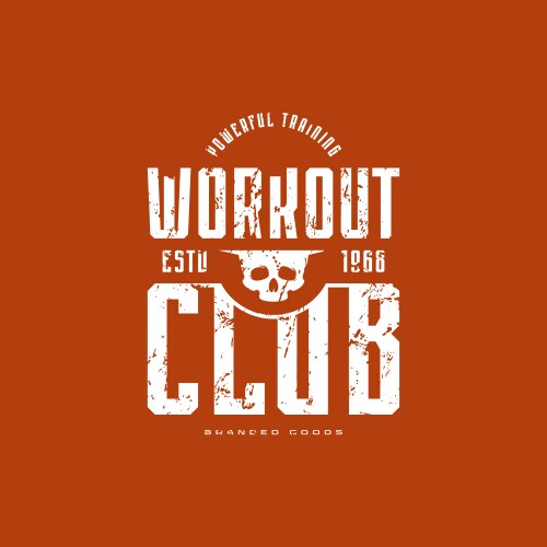 Fitness workout sign Royalty Free Vector Image