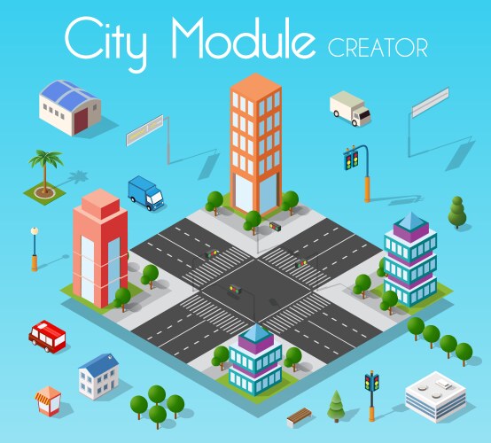 Modern city Royalty Free Vector Image - VectorStock