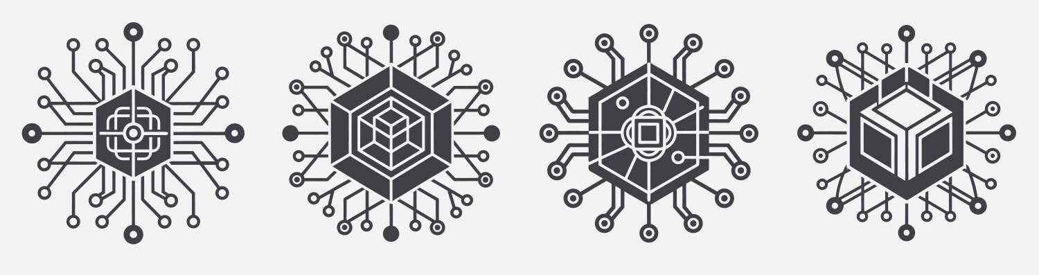 Quantum Computing Template Icons – Royalty-Free Vector | VectorStock