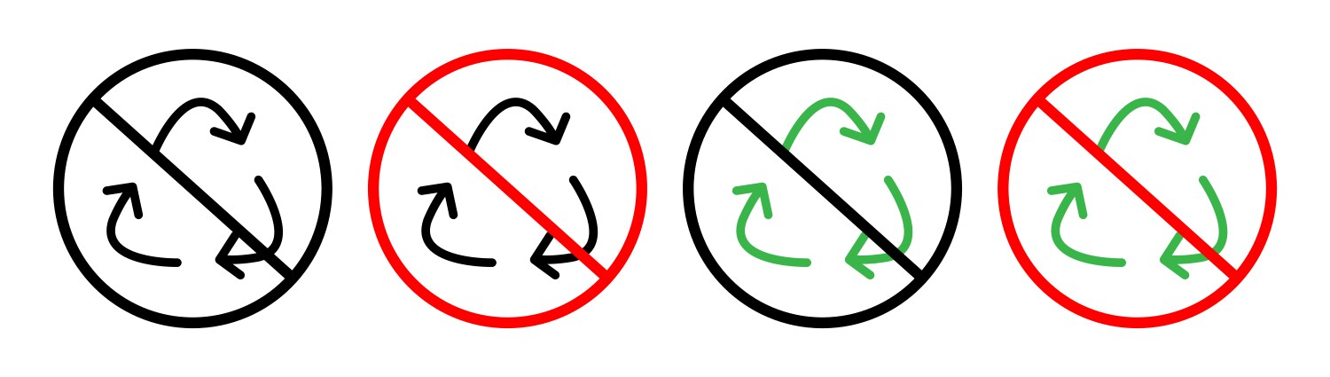 Recycle prohibition sign do not garbage Royalty Free Vector