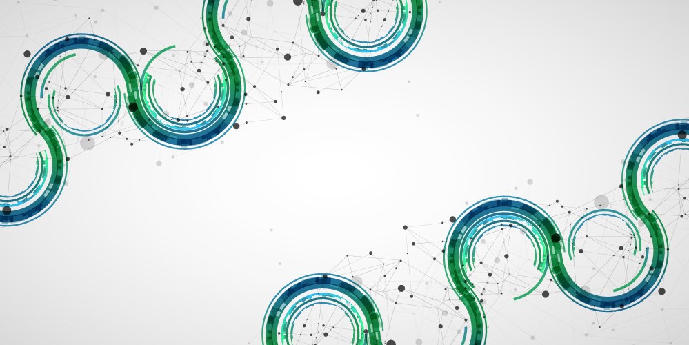 Technical background with plexus effect and wave Vector Image