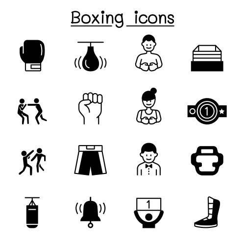Intage logo for boxing with glove Royalty Free Vector Image