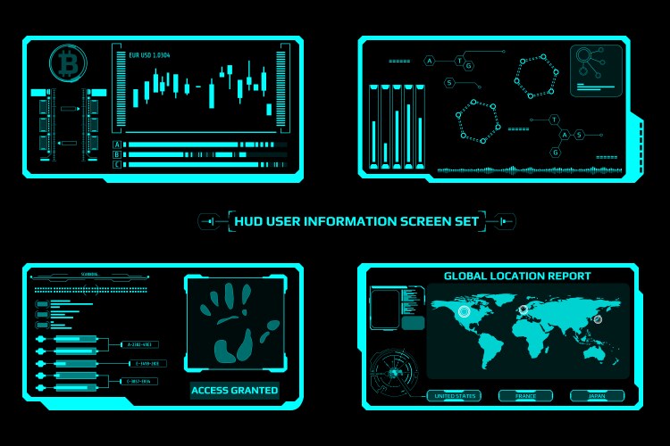 Hud frames futuristic design ui templates simple Vector Image