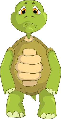 Sad turtle Royalty Free Vector Image - VectorStock