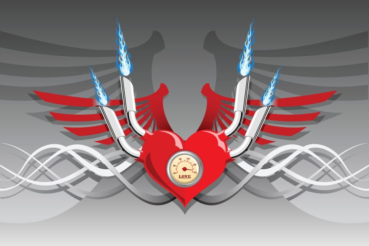 Heart phoenix Royalty Free Vector Image - VectorStock