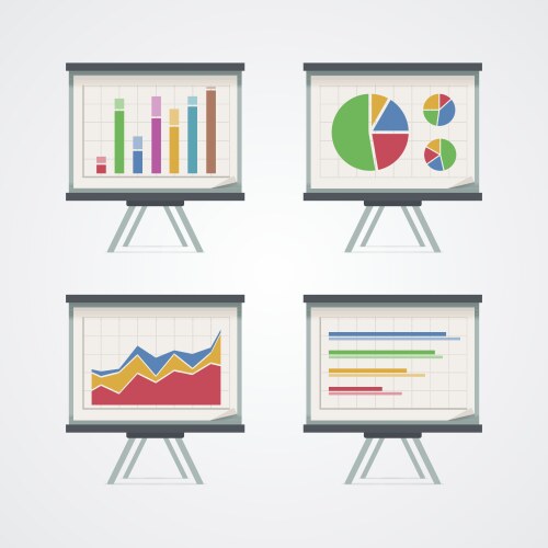 Boards for information presentation realistic Vector Image