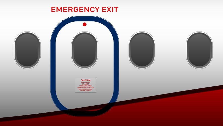 3d realistic abstract airplane emergency exit door