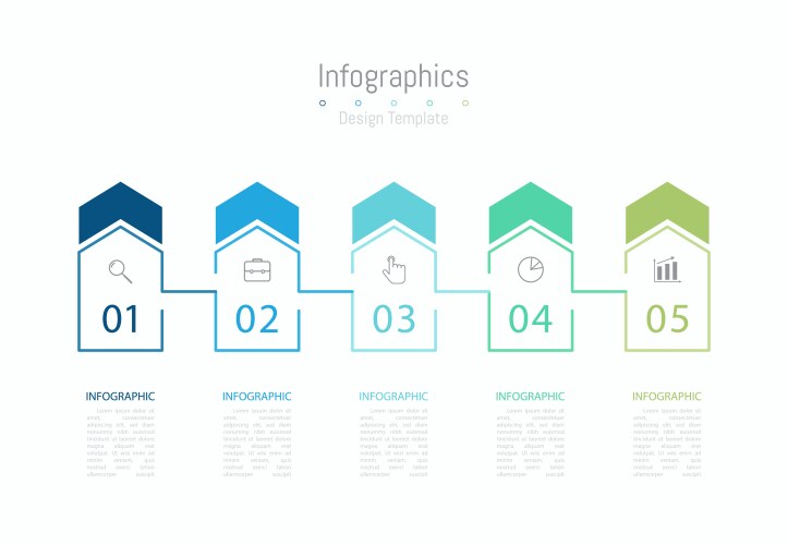 Infographic 5 options design elements Royalty Free Vector