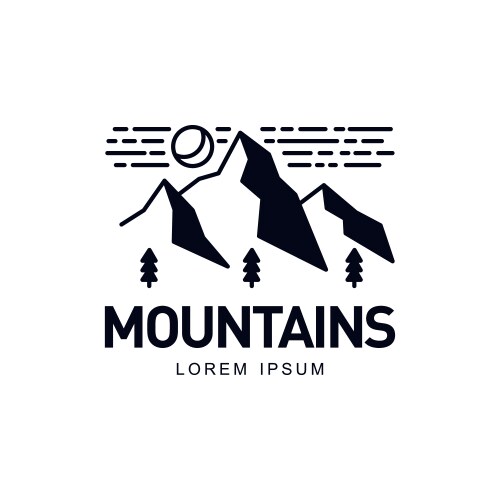 Mountain ledge logo icon Royalty Free Vector Image