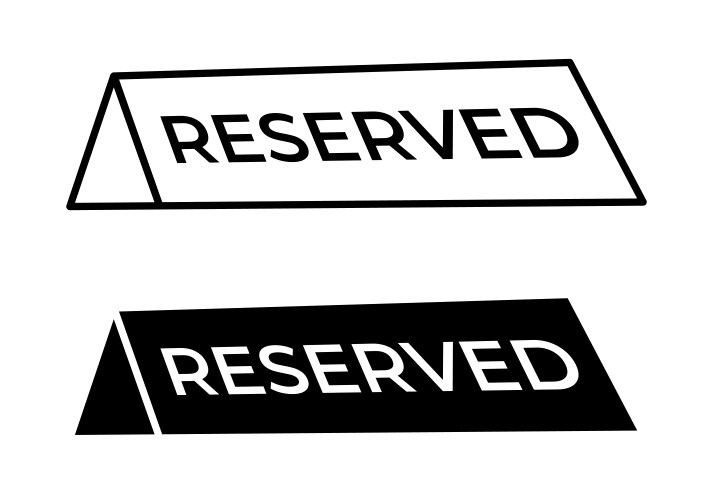 Reserved icon set private dinner eatery reserve Vector Image