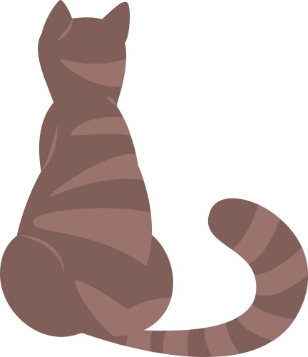 Back view of cat sitting Vector Images & Graphics for Commercial Use ...