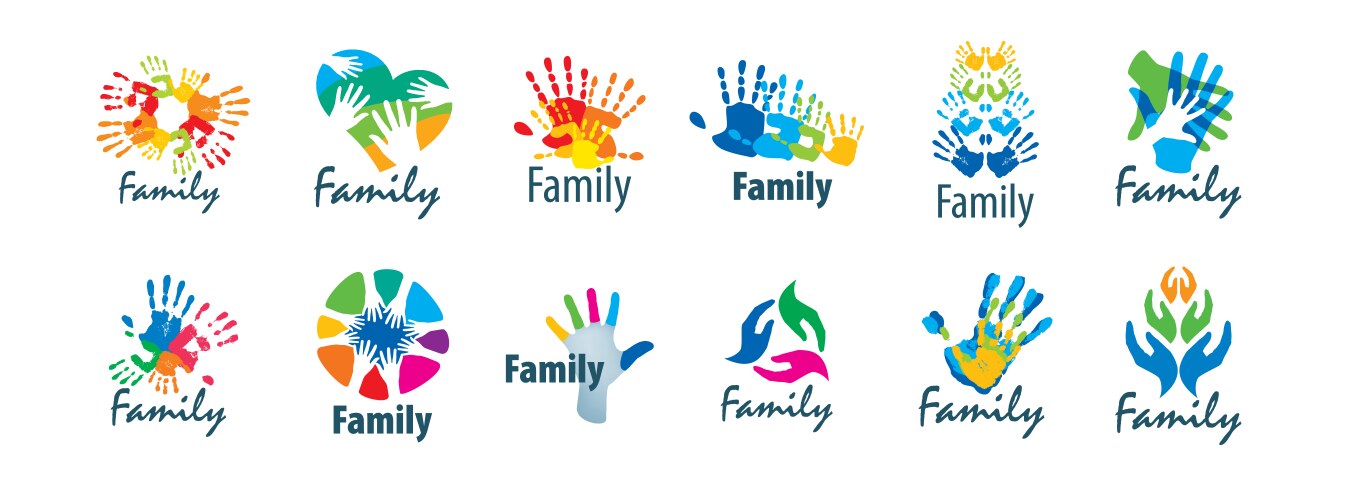 Big set of logos family Royalty Free Vector Image