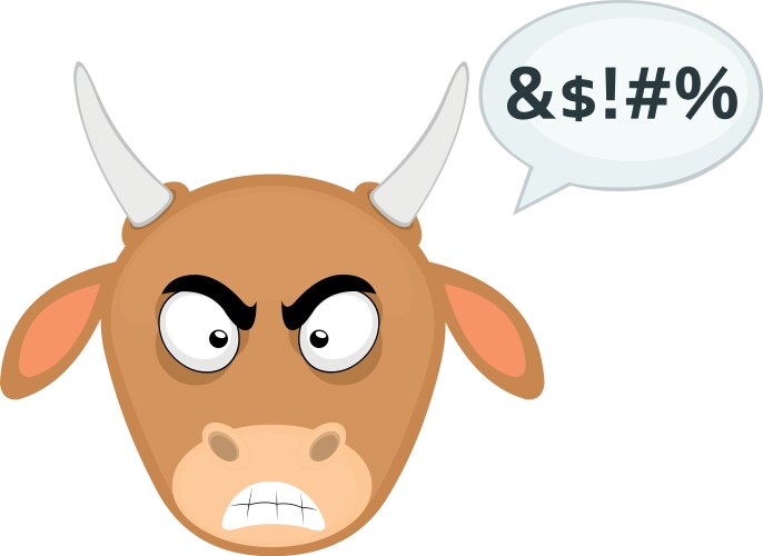 Cow head exhausted Royalty Free Vector Image - VectorStock