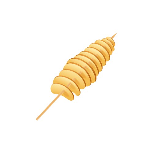 Spiral potato twist tornado potatoes on stick Vector Image