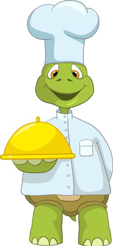 Board template with cute tortoise on white Vector Image