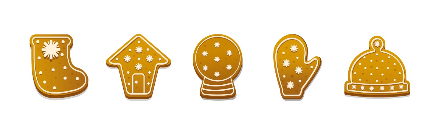 Horizontal seamless ornament of gingerbread Vector Image