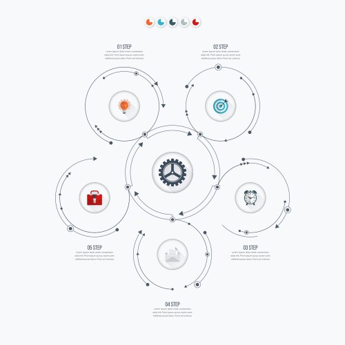 Infographics Template 5 Options With Circle Vector Image