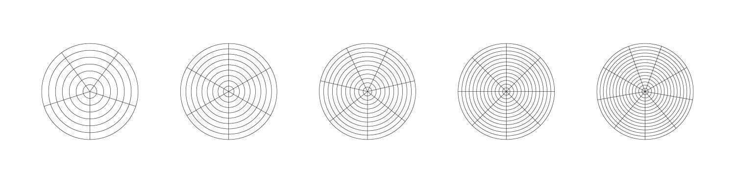 Pentagon and hexagon chart for 5 point radar Vector Image