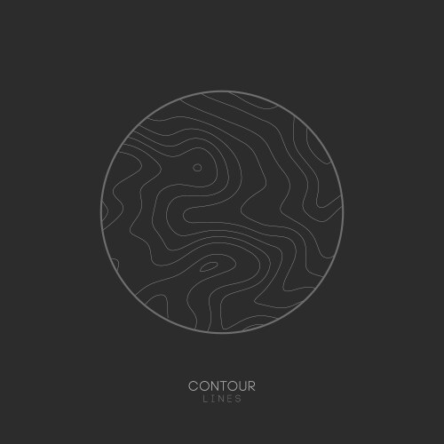 Rhombus logo of topographic line map wood rings Vector Image