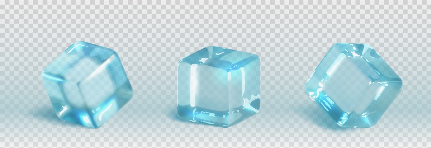 Realistic ice cubes cold freeze water blocks Vector Image