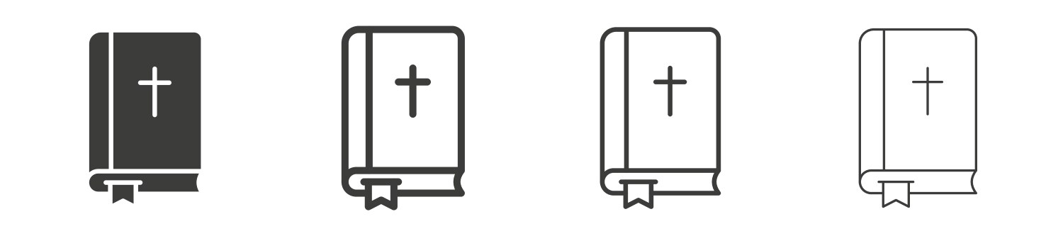 Bible icon set on white background Royalty Free Vector Image