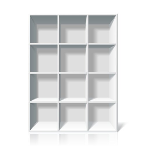 Empty rack with shelves or bookshelf Royalty Free Vector
