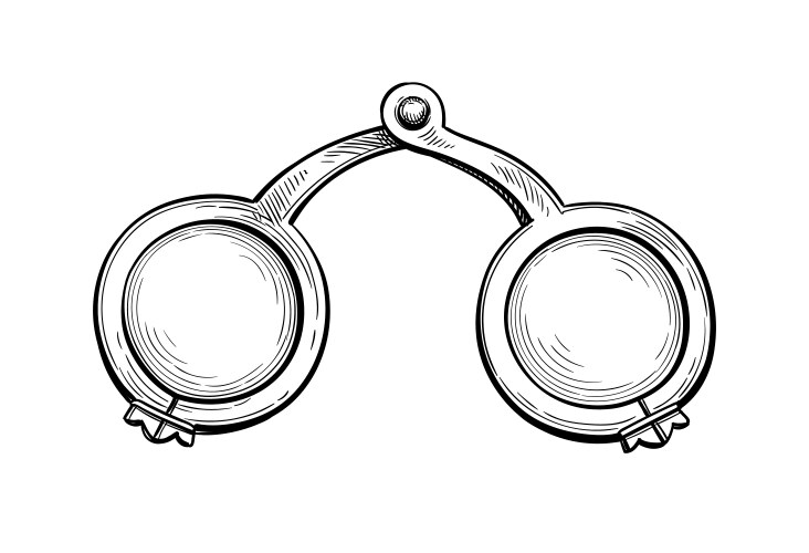 Ink sketch medieval spectacles Royalty Free Vector Image