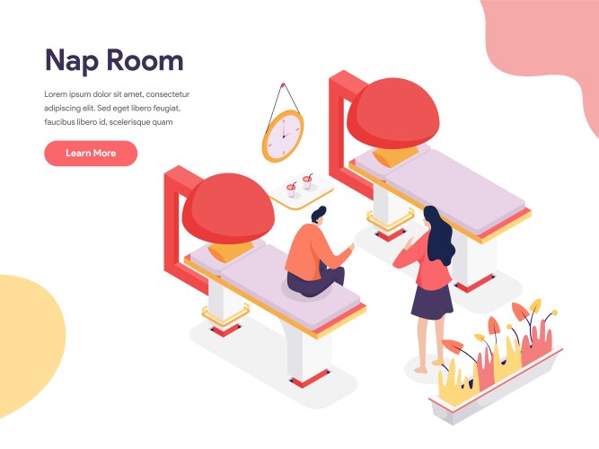 Meeting room isometric concept design Royalty Free Vector