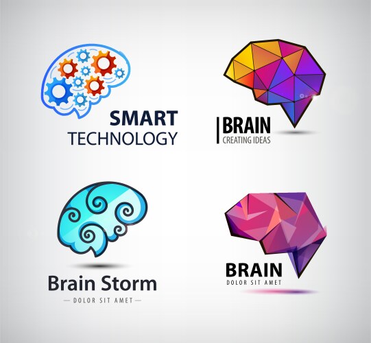Creative mind logo brain Royalty Free Vector Image