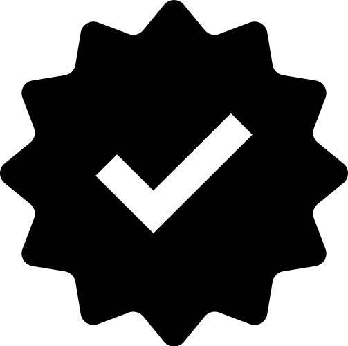 Check mark red tick verified badge icon approved Vector Image