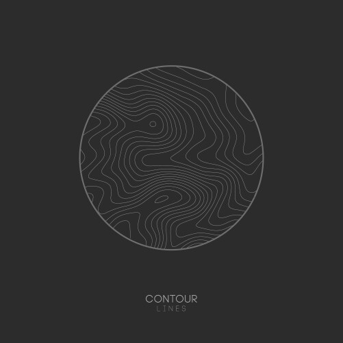 Topographic map circle logo concept on dark Vector Image