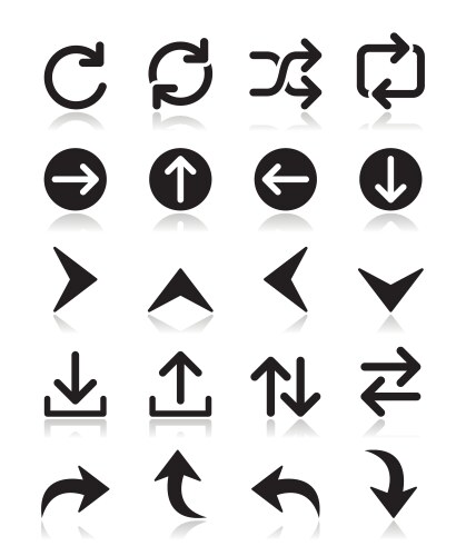 Arrow icon sets isolated on white Royalty Free Vector Image