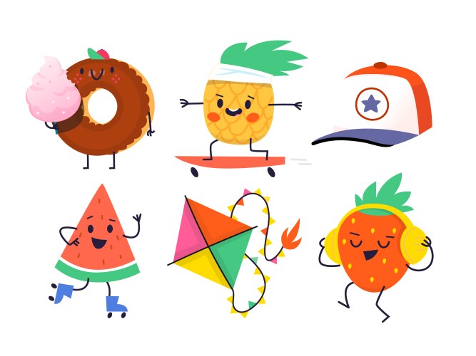 Animal characters having fun Royalty Free Vector Image