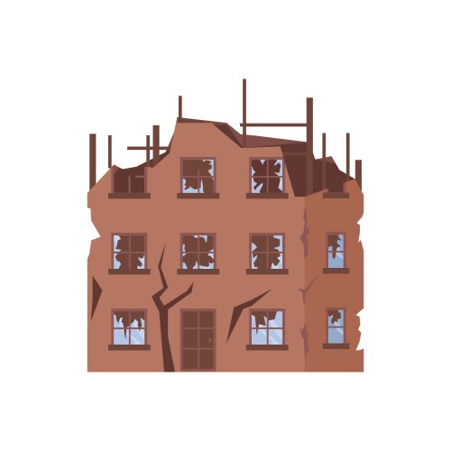 War destroyed apartment building Royalty Free Vector Image