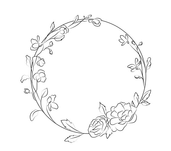 Floral circular frame Royalty Free Vector Image