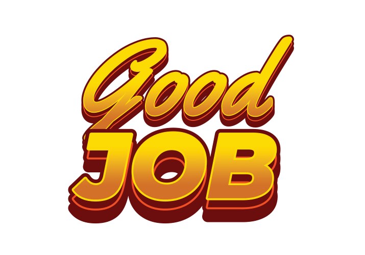 Good job text effect in 3d style and colors Vector Image