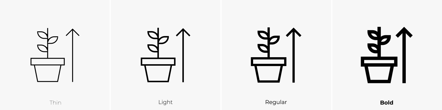 Growth mindset icon thin light regular and bold Vector Image