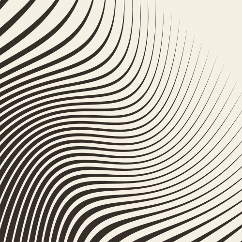 Big wave line art in round shape Royalty Free Vector Image