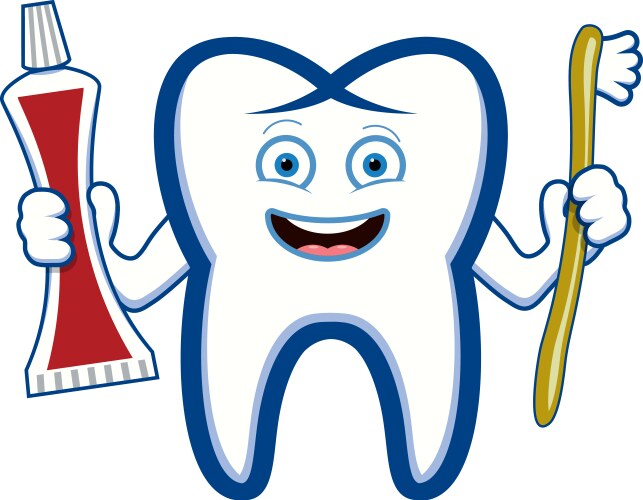 Funny toothbrush character smiling and dancing Vector Image