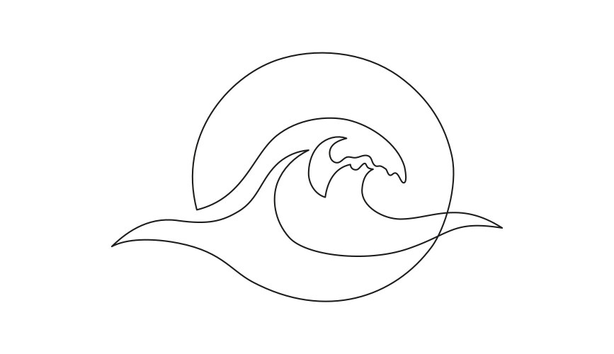 Continuous line hand drawing calligraphic Vector Image