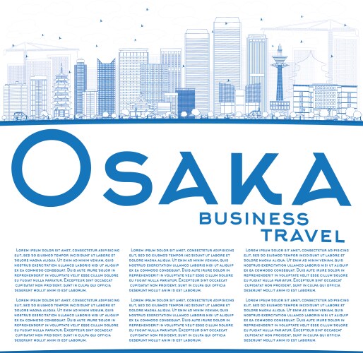 Osaka map with colorful landmarks japan design Vector Image