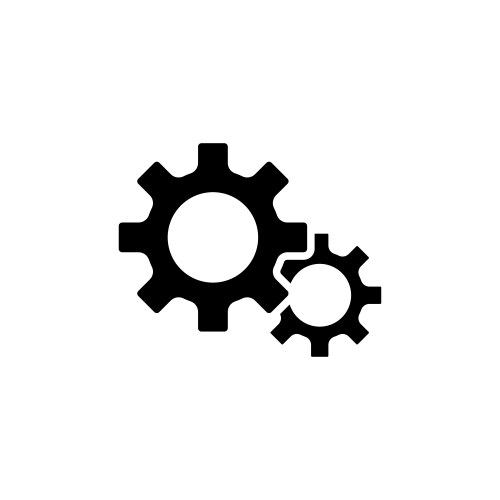 Settings icon set mechanism cog wheel symbol Vector Image