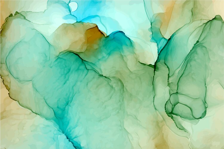 Turquoise and yellow watercolor texture Royalty Free Vector